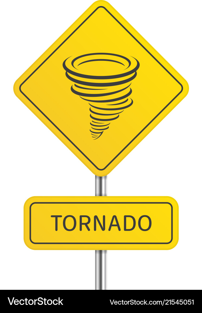 Warning tornado sign Royalty Free Vector Image