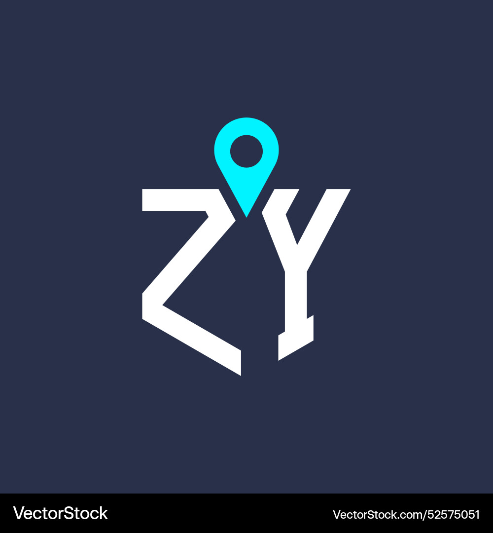 Zy location logo design for recruitment Royalty Free Vector