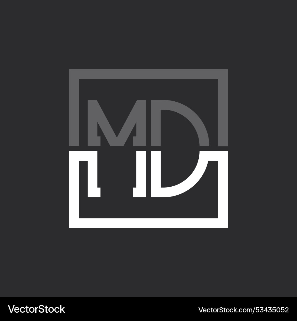 Creative modern minimalist md letter logo design Vector Image