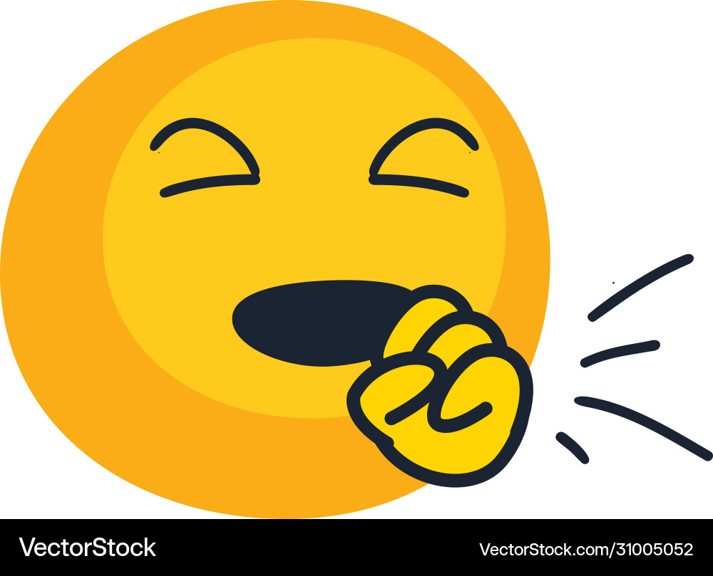 Emoji with dry cough flat style icon design Vector Image