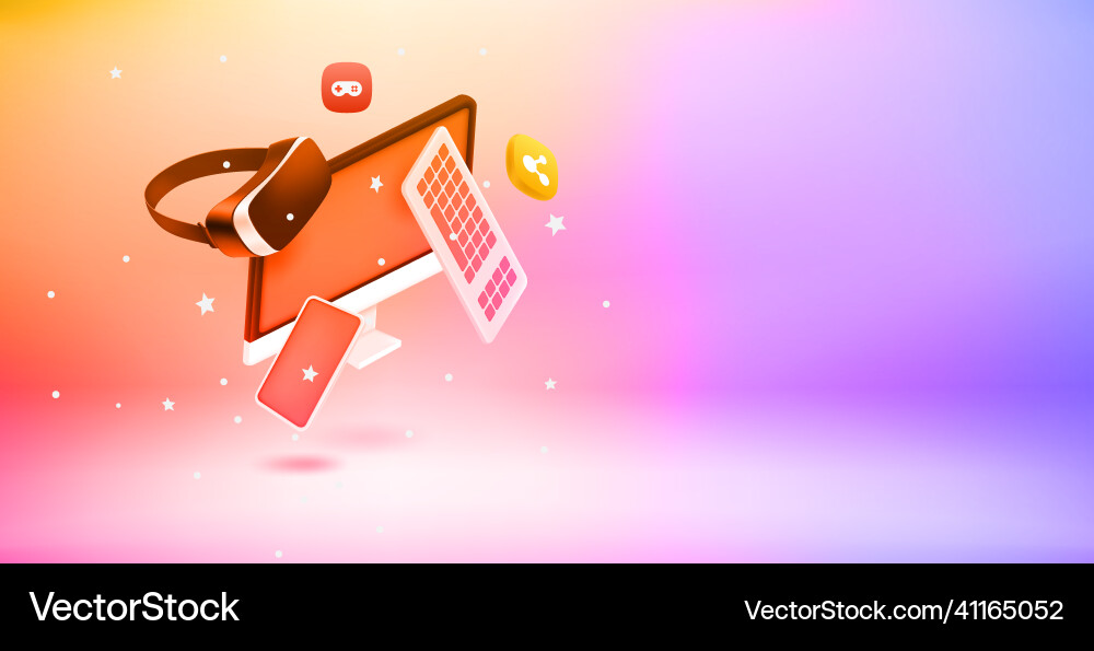 Falling gift boxes 3d landscape orientation Vector Image