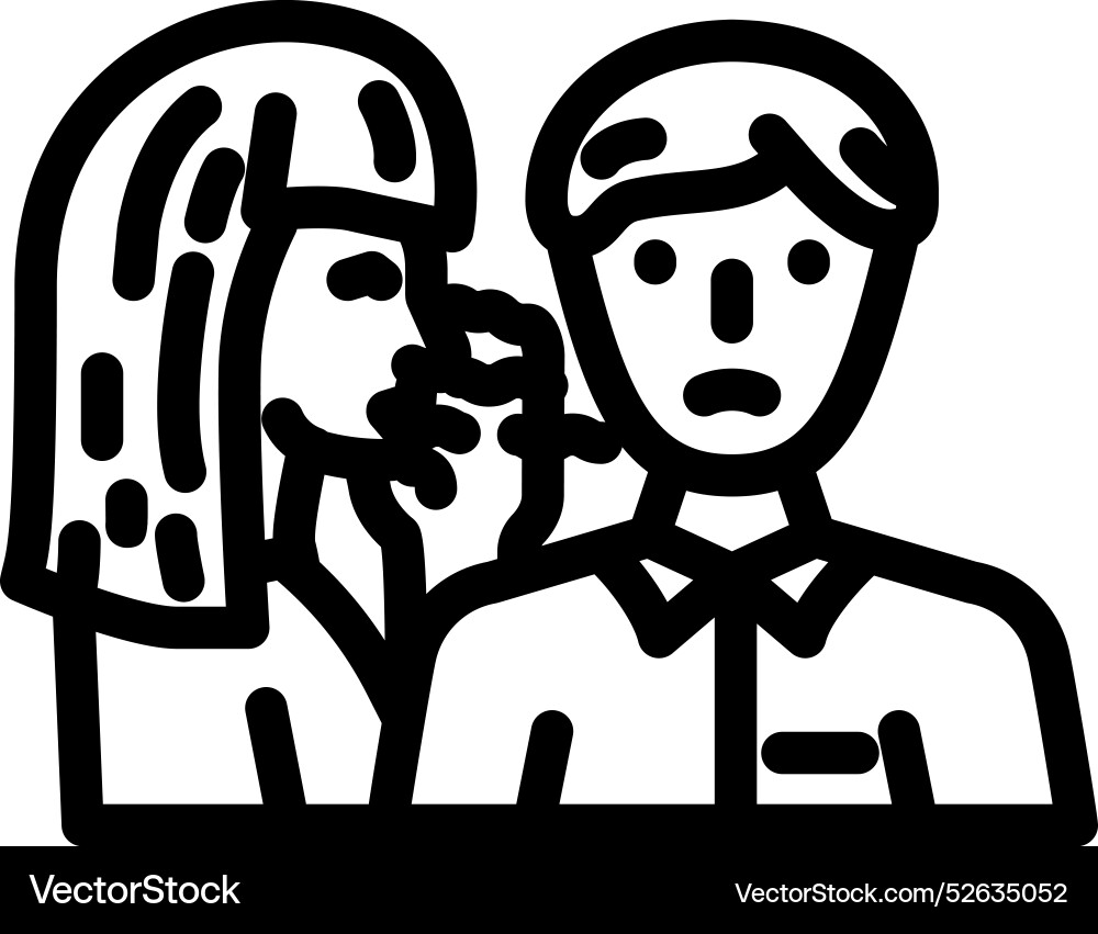 Hearsay evidence crime line icon Royalty Free Vector Image