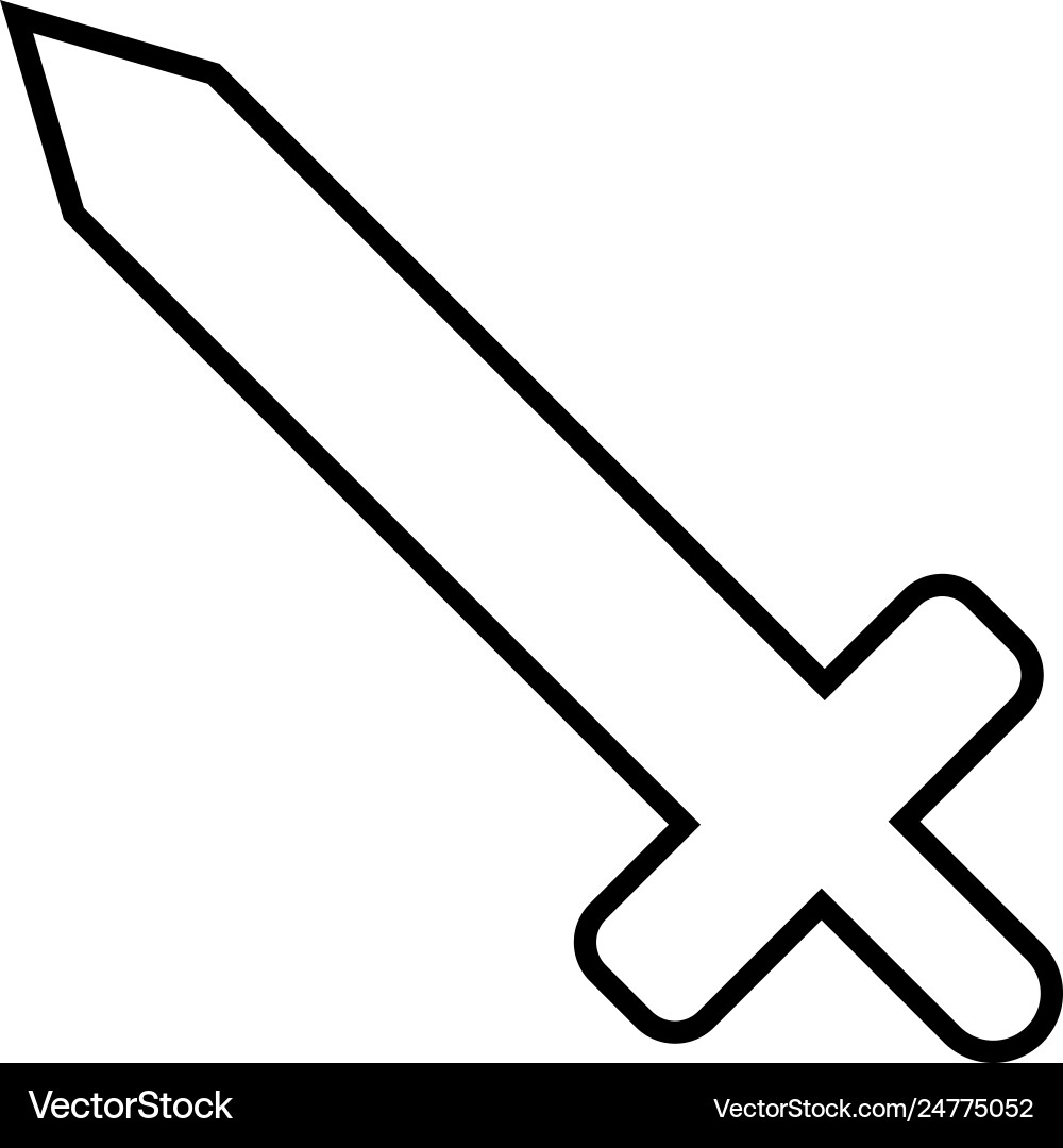 Icon outline sword isolated on white background Vector Image