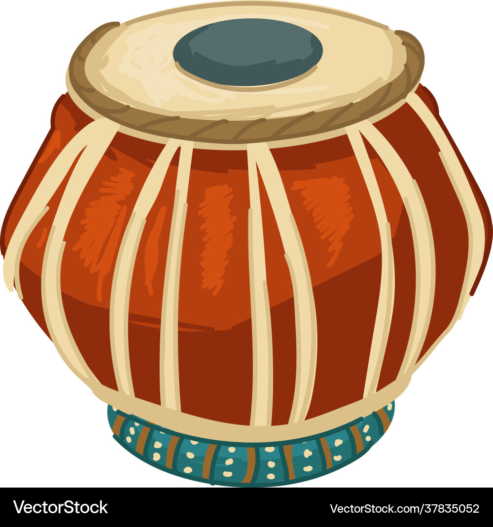 Indian drums old fashioned music instruments Vector Image