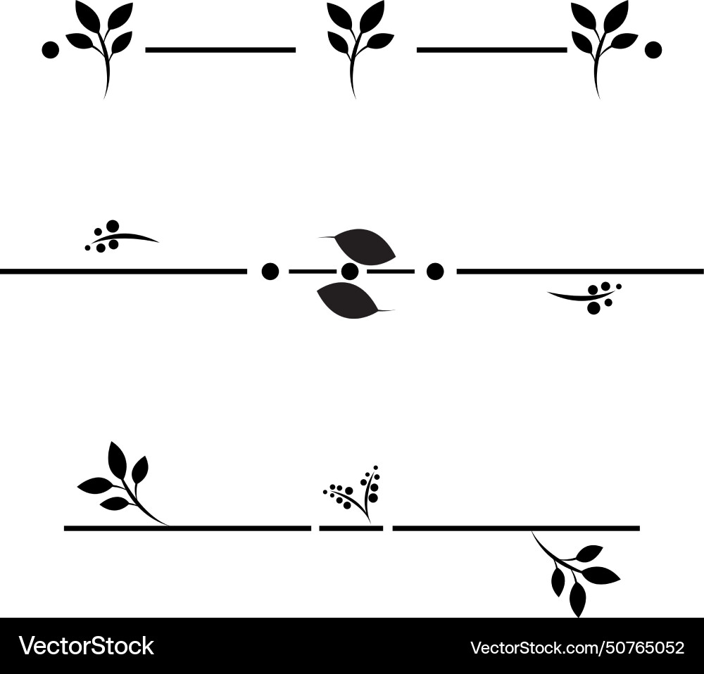 Leaf dividers Royalty Free Vector Image - VectorStock
