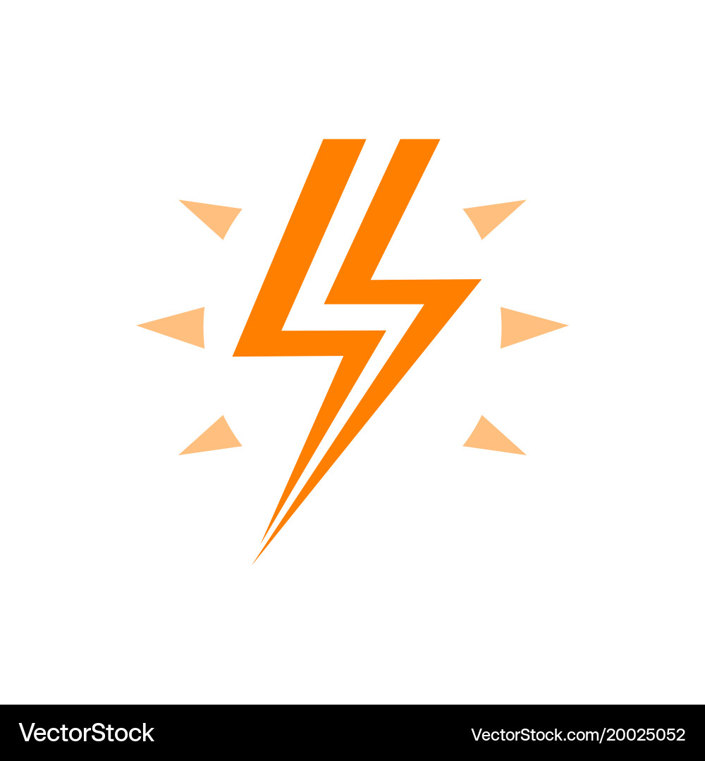 Lightning with flash orange logo energy Royalty Free Vector