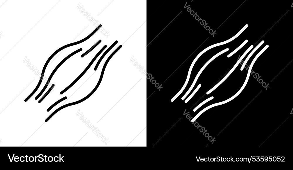 Muscle fiber thin line icon set Royalty Free Vector Image