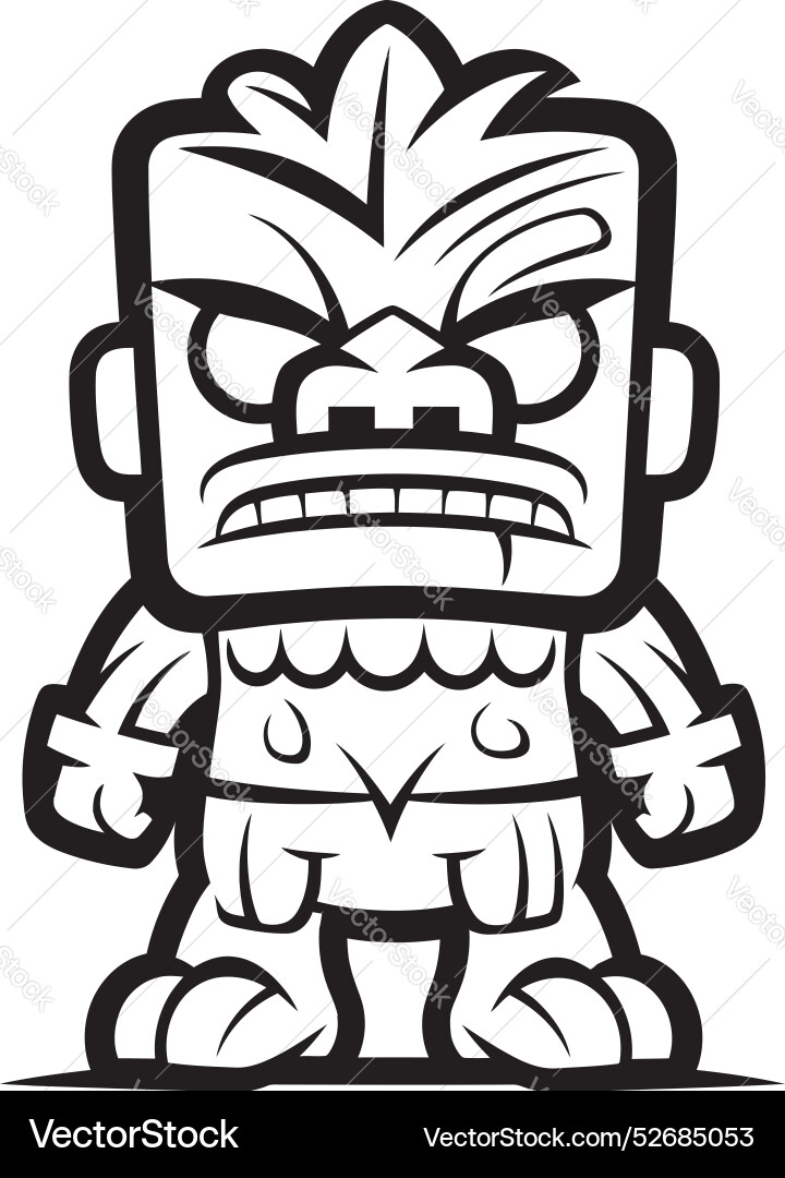 Aloha avatar bold character in full body thick Vector Image