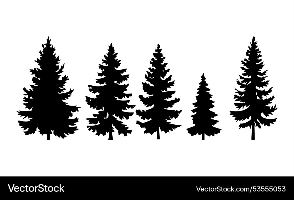 Christmas tree pine set – Royalty-Free Vector | VectorStock