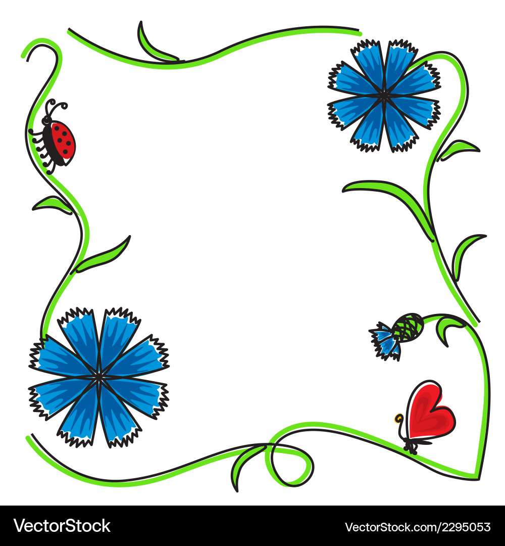 Cornflower frame Royalty Free Vector Image - VectorStock