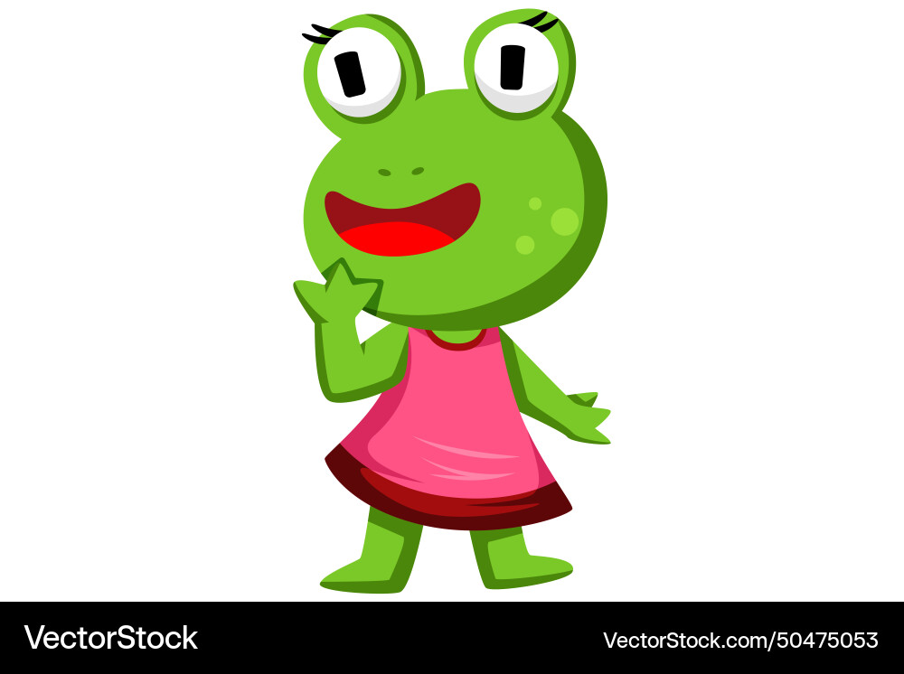 Cute frog character design Royalty Free Vector Image
