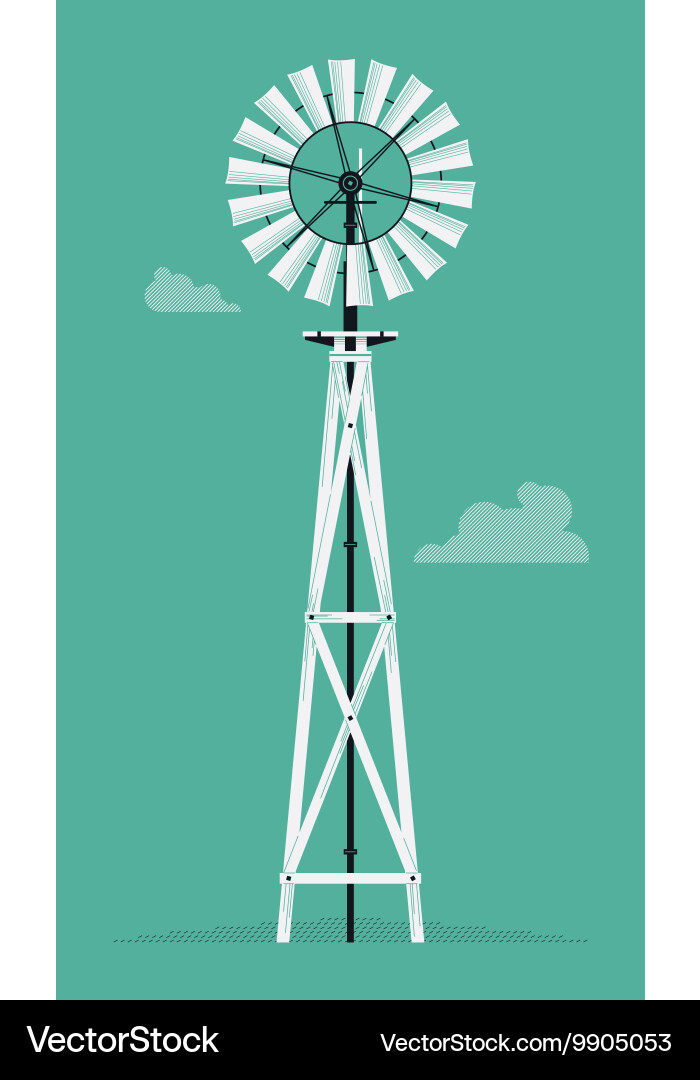 Farm windmill Royalty Free Vector Image - VectorStock
