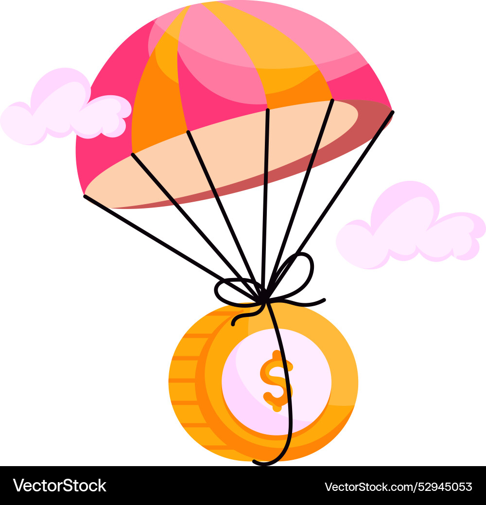 Financial airdrop Royalty Free Vector Image - VectorStock
