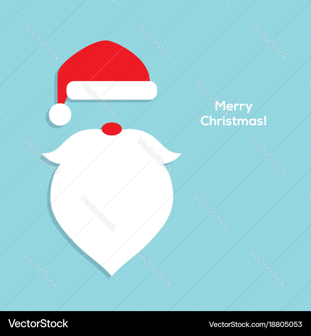 Flat santa head icon Royalty Free Vector Image