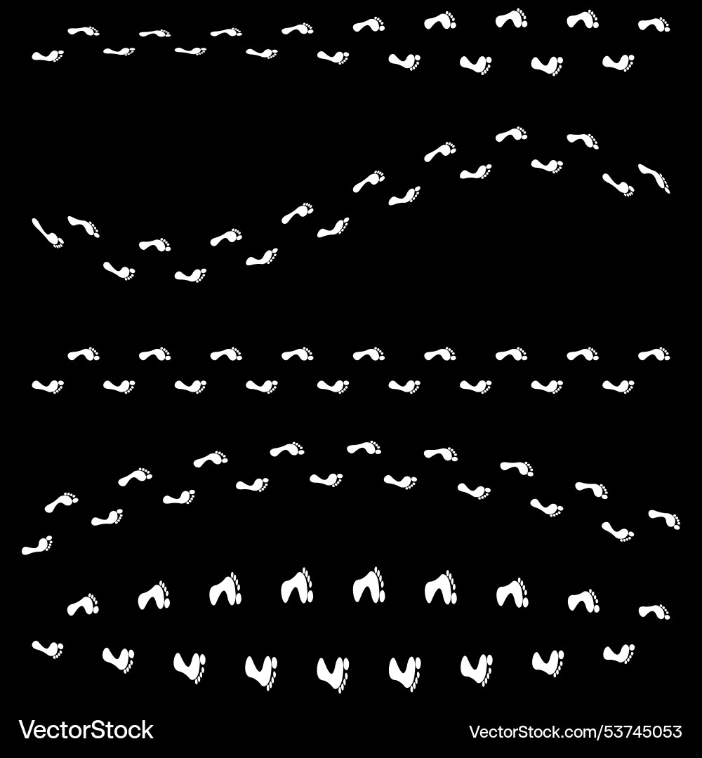 Footprints pattern icon human footstep shapes Vector Image