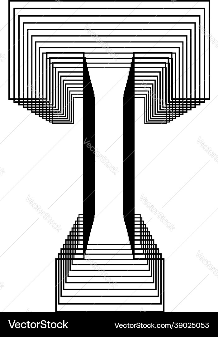 Letter T Line Icon Royalty Free Vector Image - VectorStock