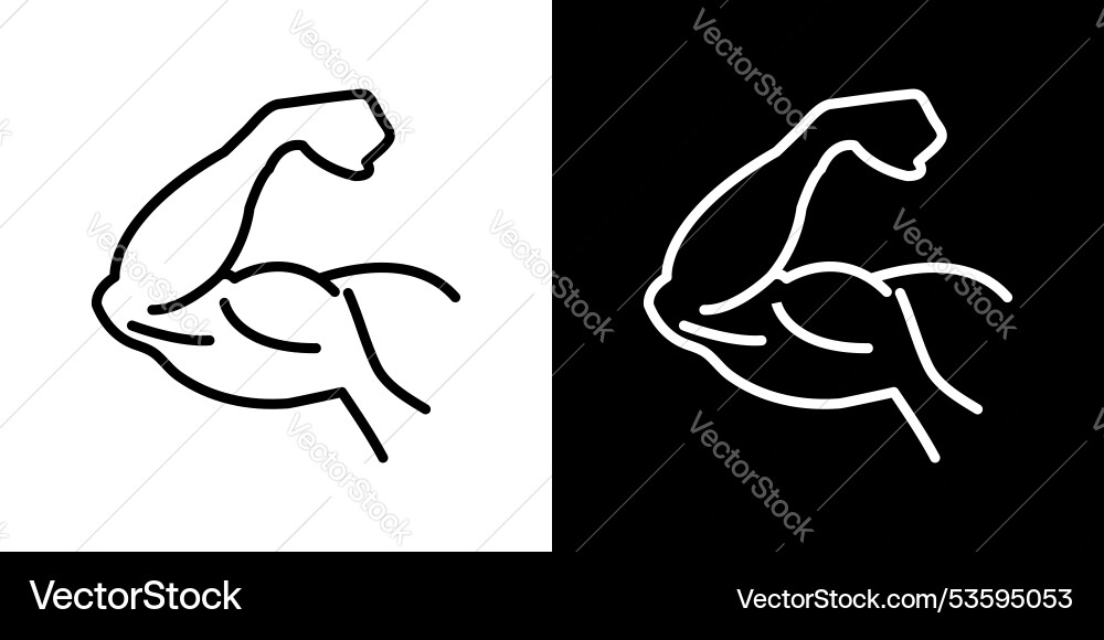 Muscle thin line icon set Royalty Free Vector Image