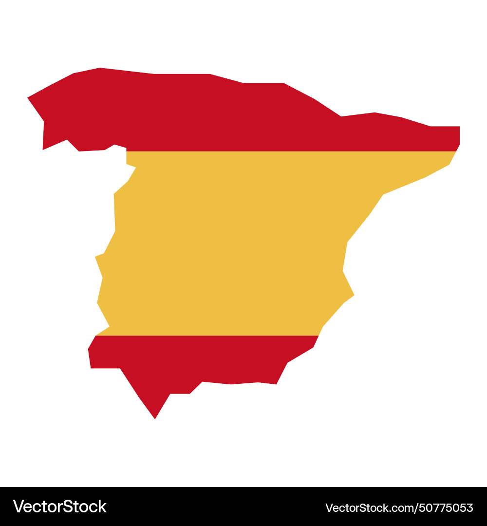 Spain map flag on white background Royalty Free Vector Image