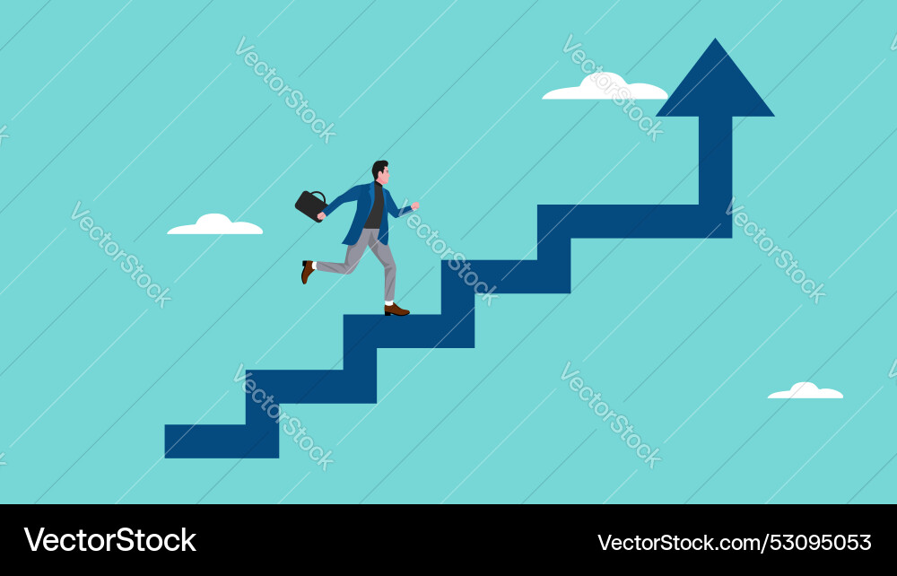 Stairway to success business progress step Vector Image