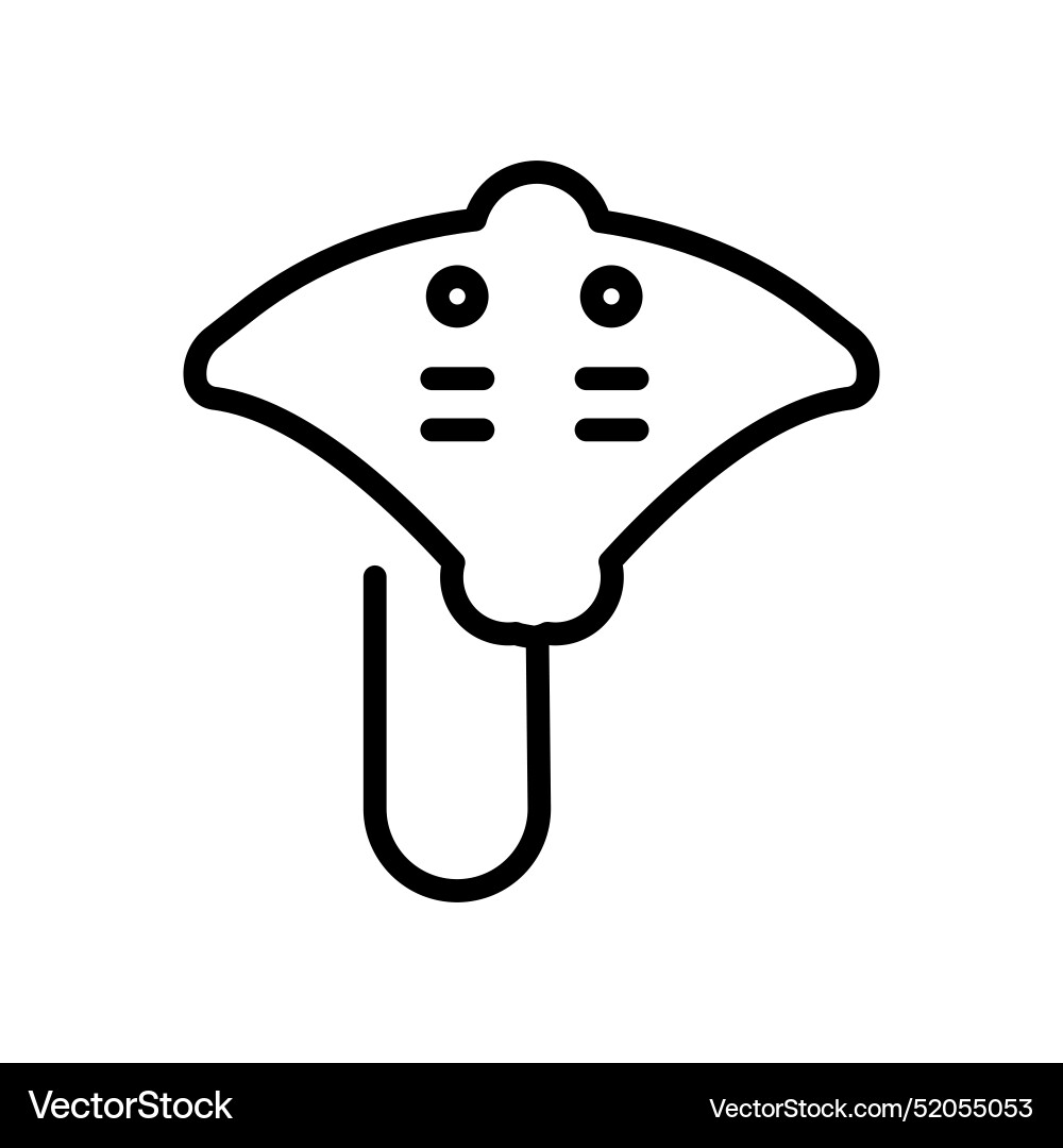 Stingray icon for marine life ocean creatures Vector Image