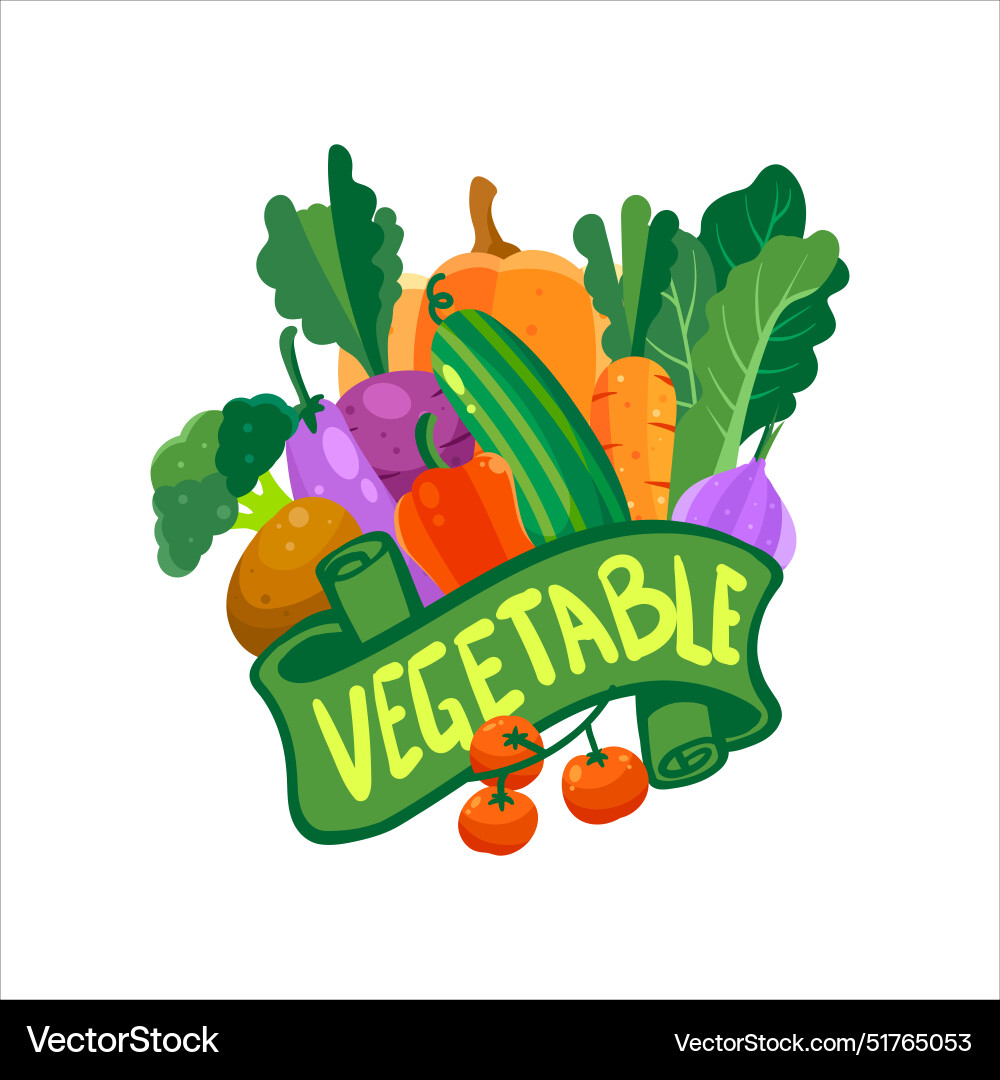Vegetable logo design Royalty Free Vector Image