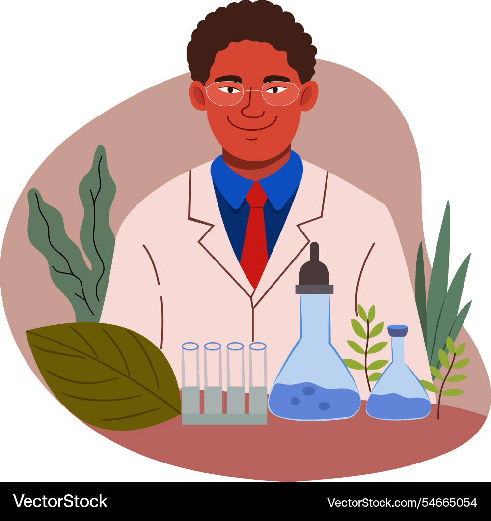 A flat of scientist Royalty Free Vector Image - VectorStock