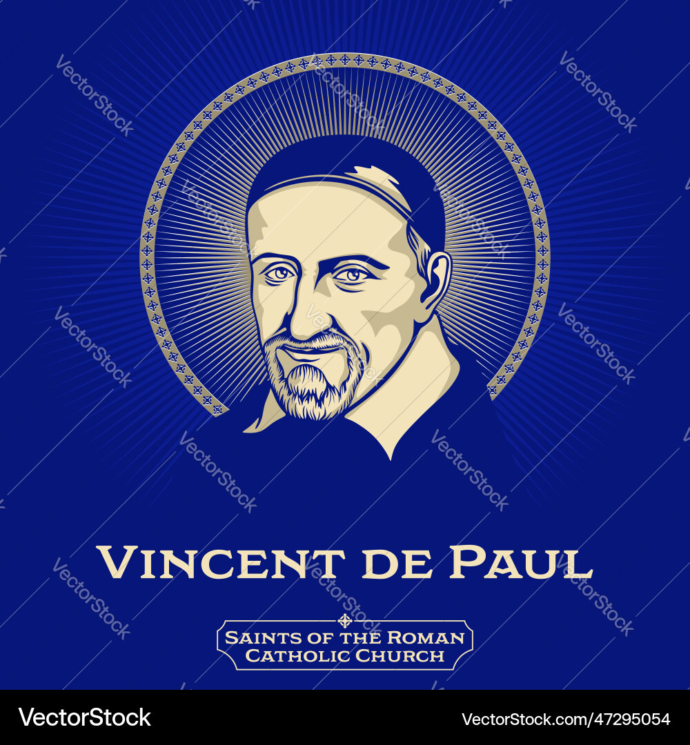 Catholic saints vincent de paul Royalty Free Vector Image
