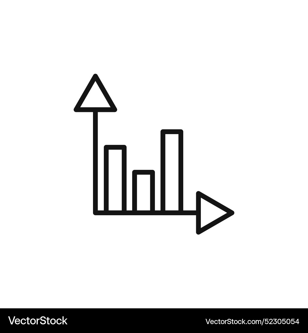 Chart icon outline collection in black Royalty Free Vector
