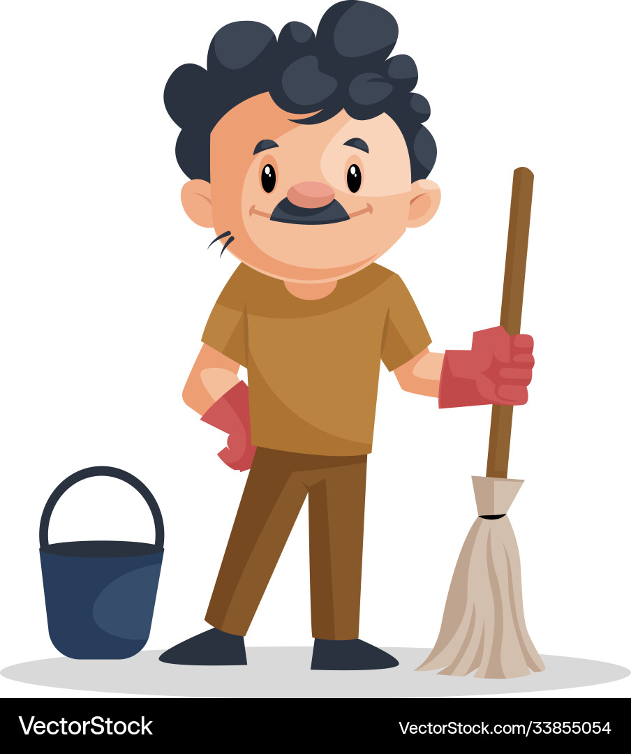 Cleaning man Royalty Free Vector Image - VectorStock