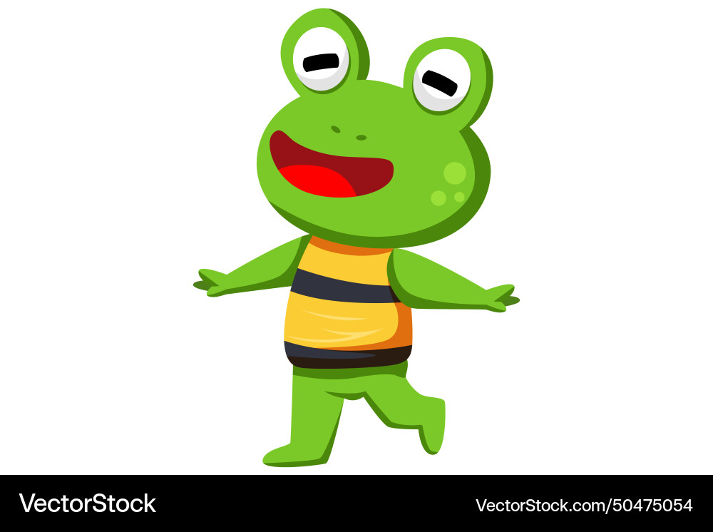 Cute frog character design Royalty Free Vector Image
