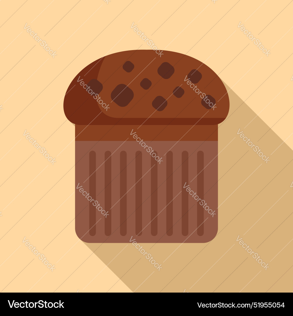 Delicious chocolate cupcake covered Royalty Free Vector