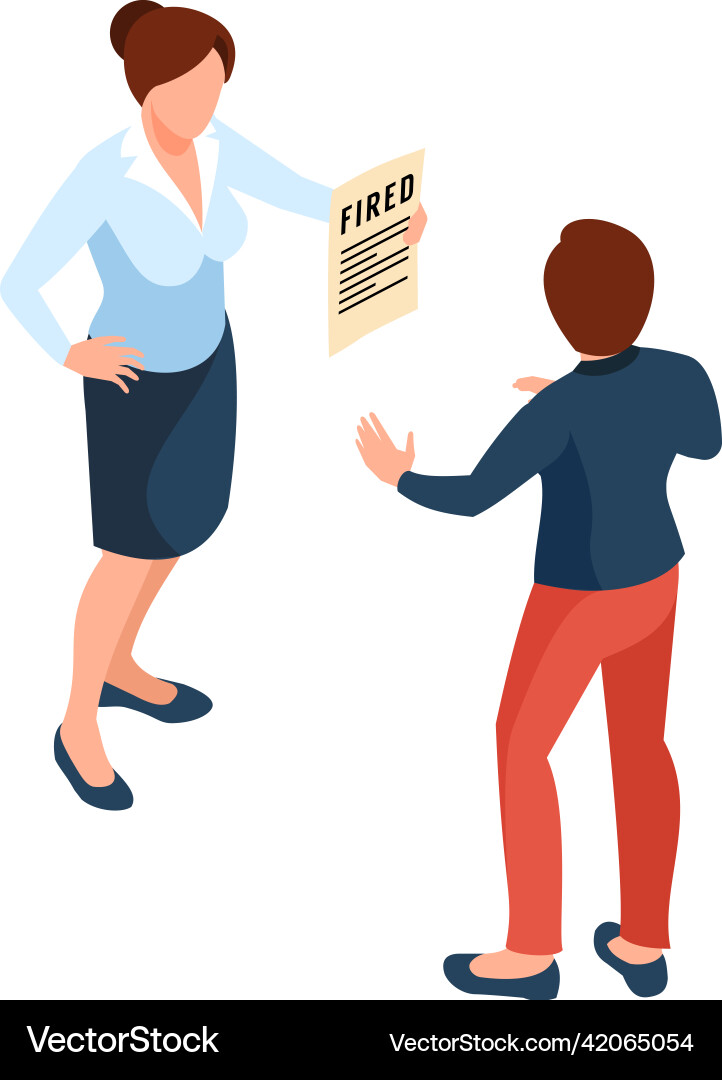 Fired woman Royalty Free Vector Image - VectorStock