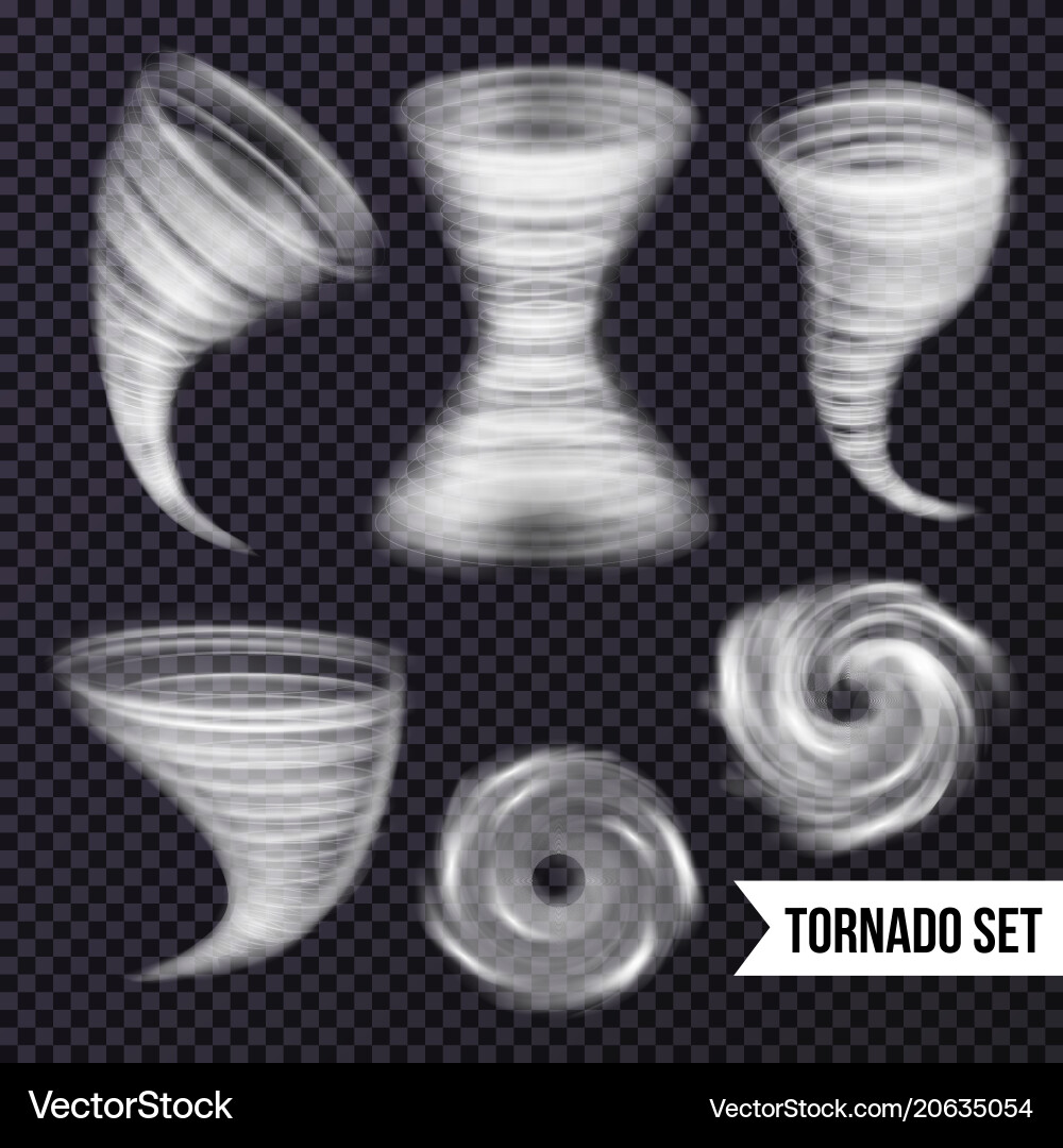 Monochrome storm realistic collection Royalty Free Vector