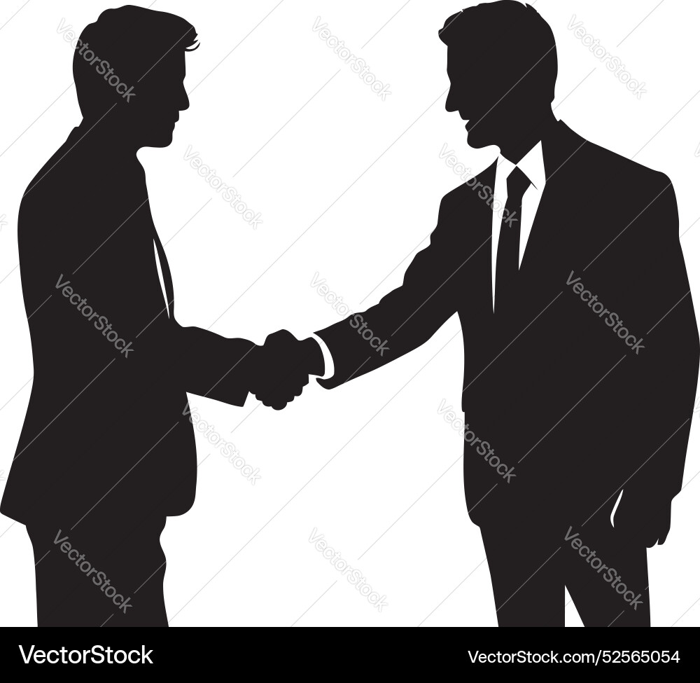 Mutual unity black handshake graphic element Vector Image