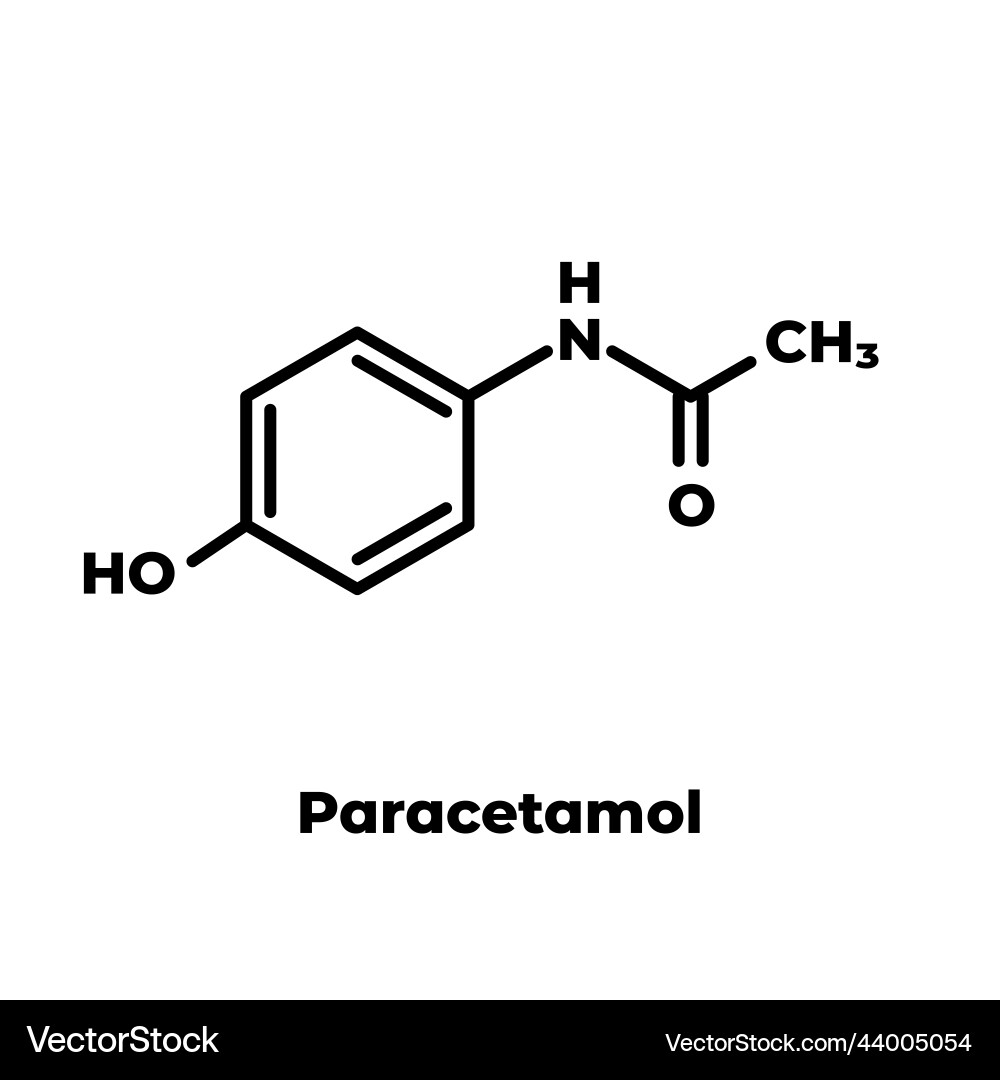 Paracetamol or acetaminophen chemical structure – Royalty-Free Vector ...