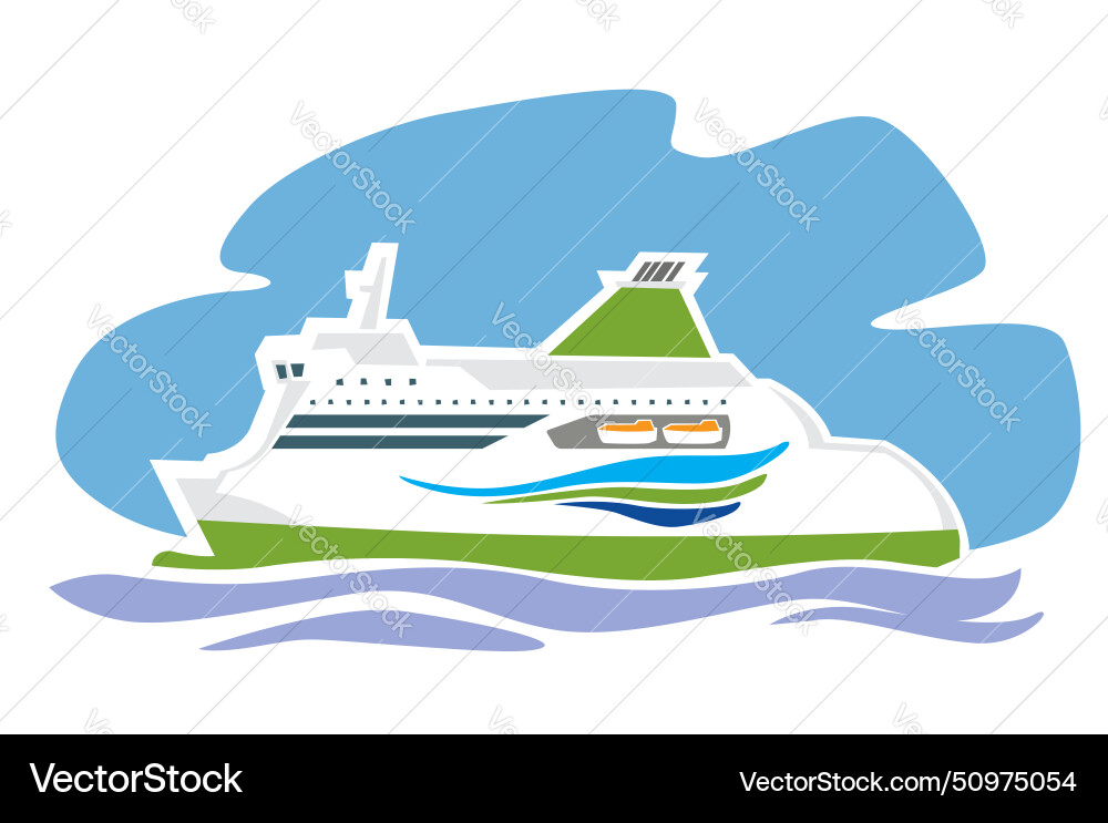 Passenger ship ferry Royalty Free Vector Image