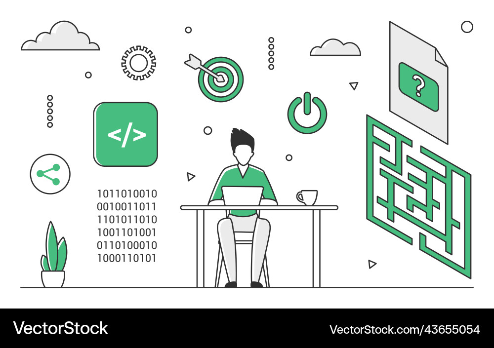 Software code development Royalty Free Vector Image