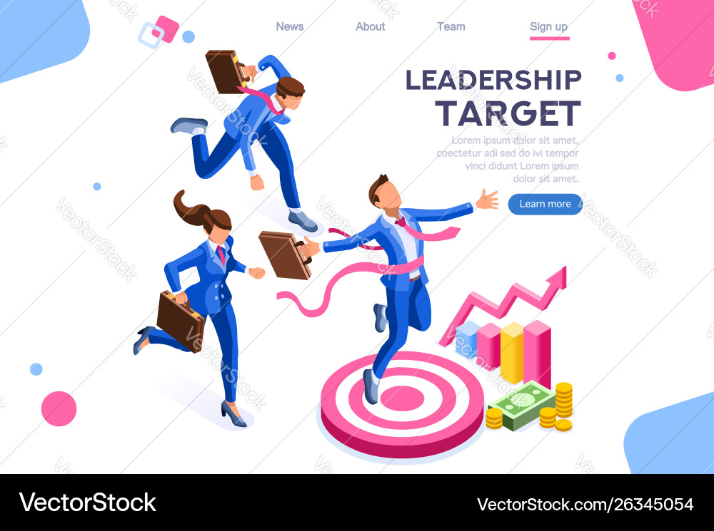 Target forward leadership concept Royalty Free Vector Image