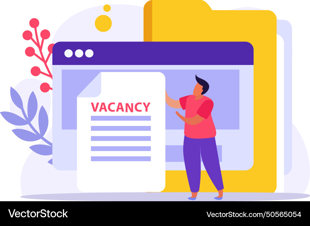 Vacancy flat icon Royalty Free Vector Image - VectorStock