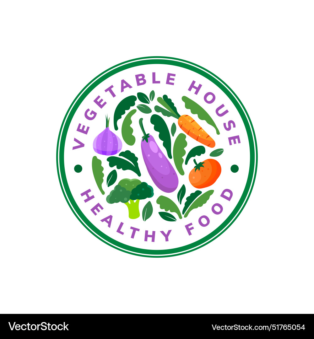 Vegetable logo design Royalty Free Vector Image