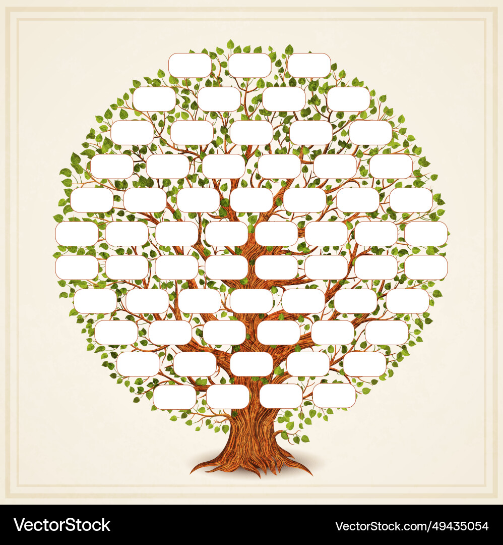 Vintage style family tree template Royalty Free Vector Image