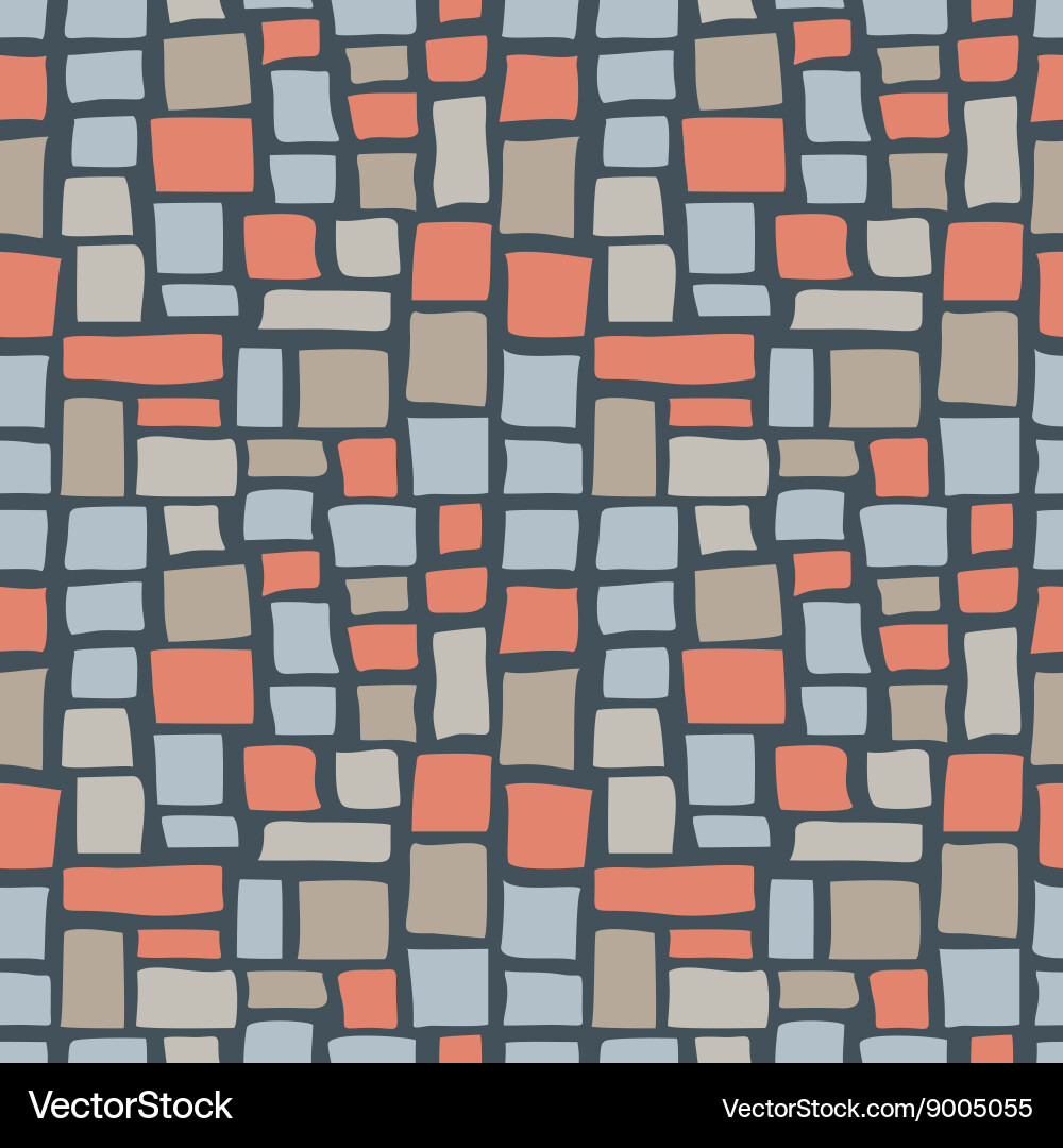 Abstract cobble bricks seamless pattern texture Vector Image
