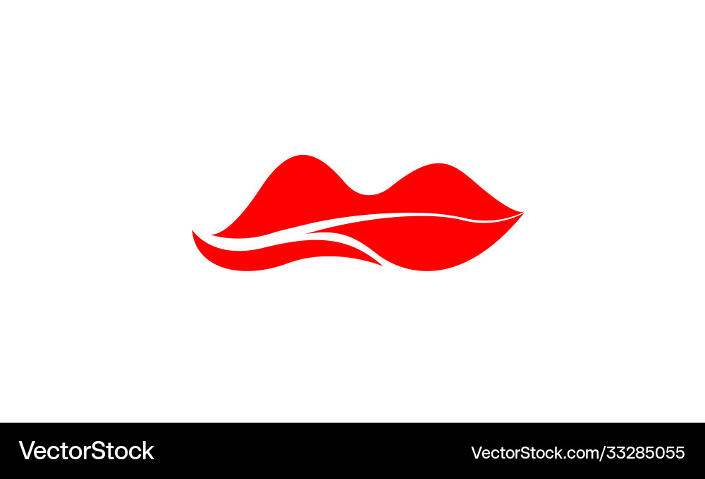 Abstract woman lips mountain logo design Vector Image