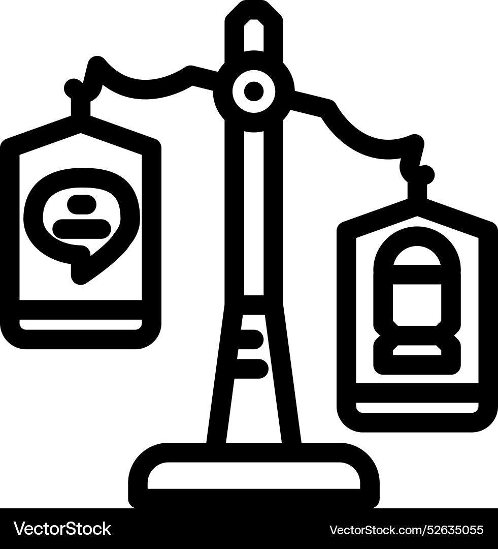 Admissible evidence crime line icon Royalty Free Vector