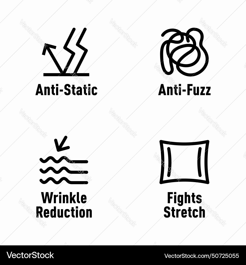 Anti static fuzz wrinkle reduction fights Vector Image