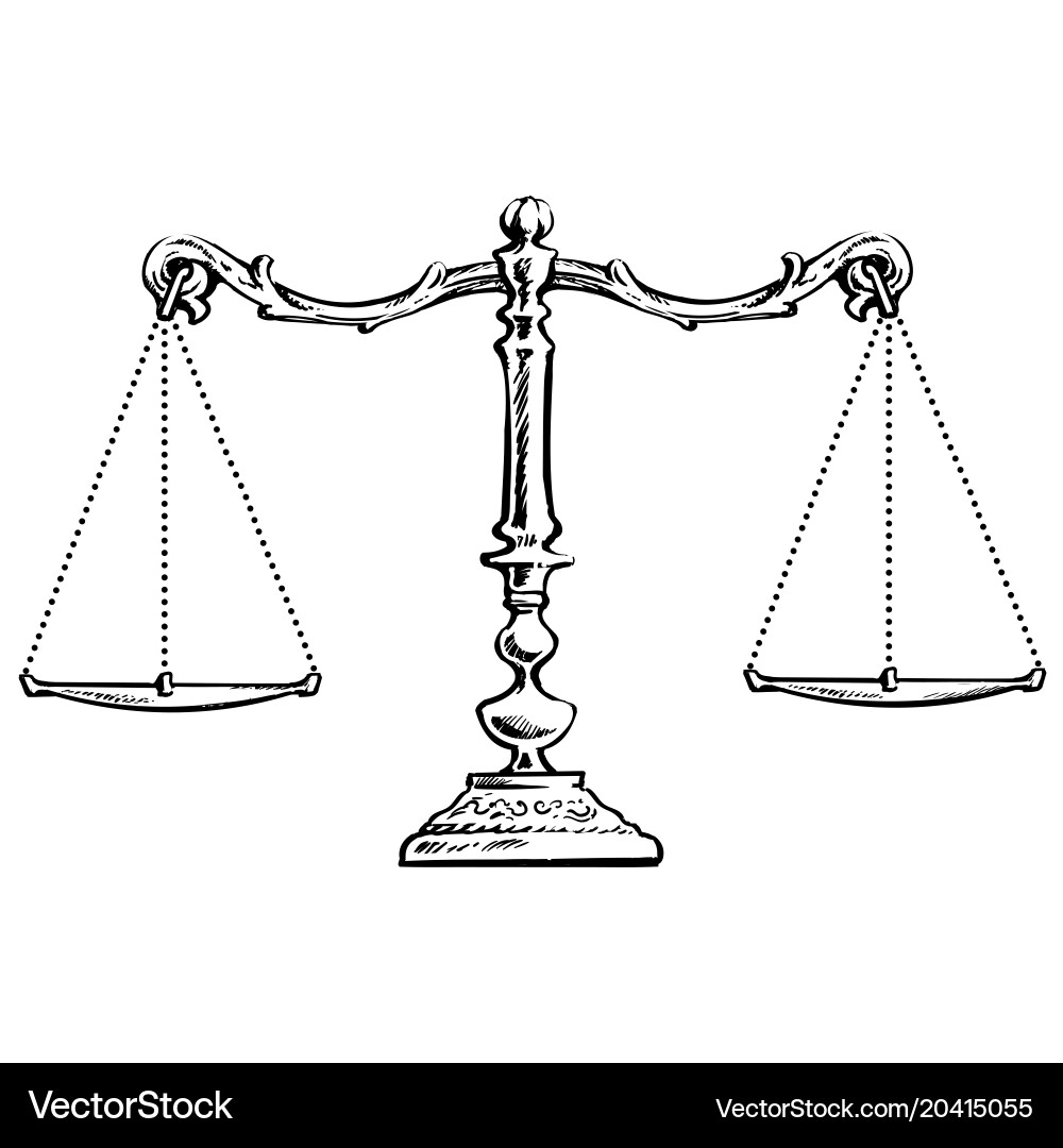 Balanced scales Royalty Free Vector Image - VectorStock