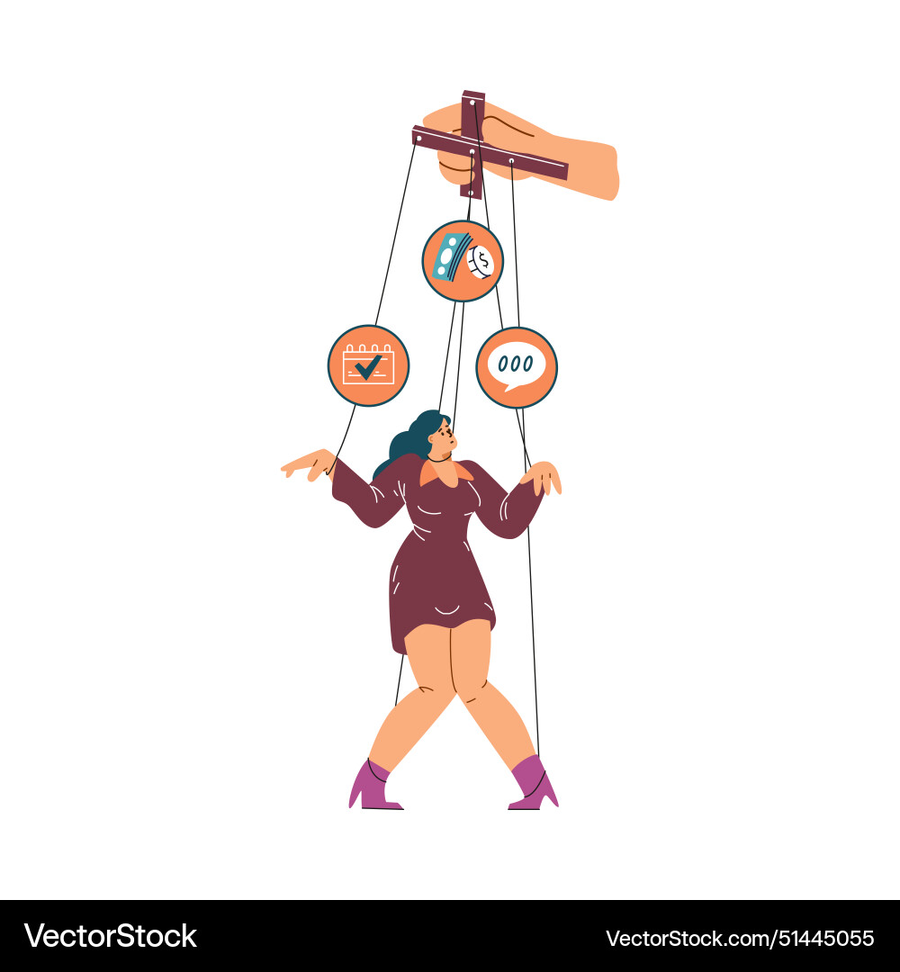 Image woman looks like a puppet controlled Vector Image