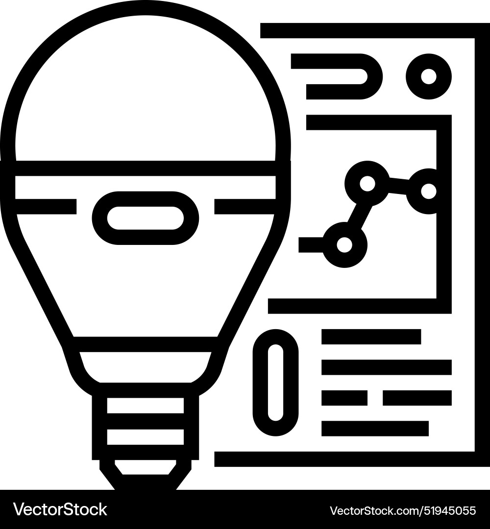 Lighting audit energy line icon Royalty Free Vector Image
