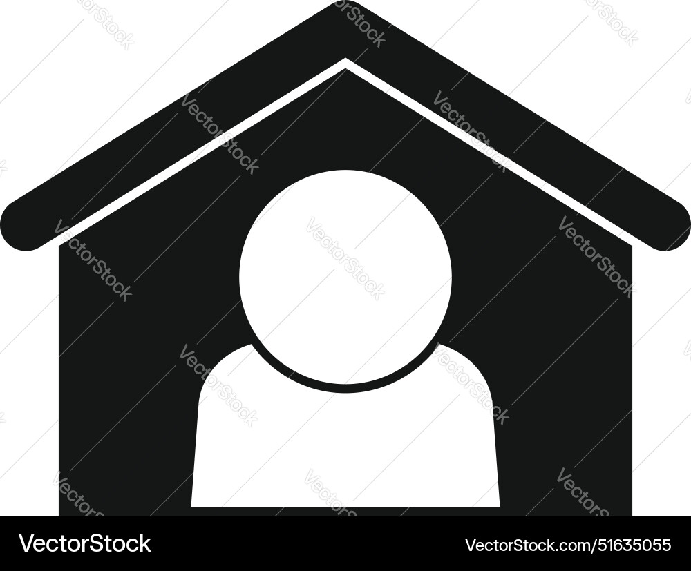 Man staying home icon showing self isolation Vector Image