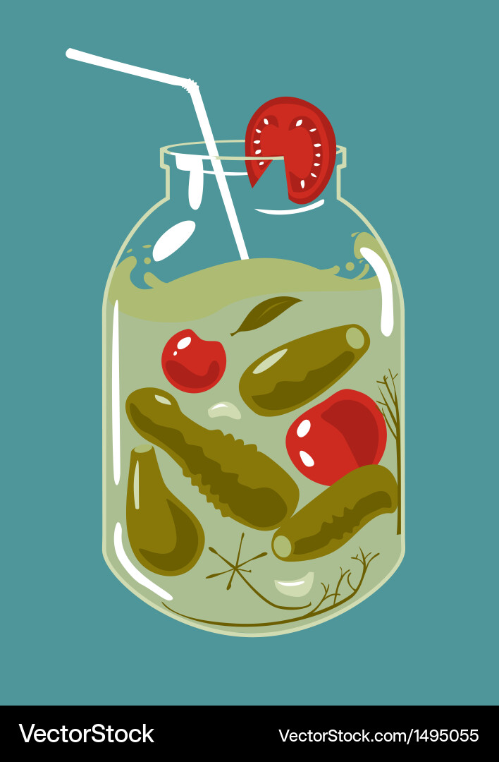 Pickled Vegetables in Jar Royalty Free Vector Image